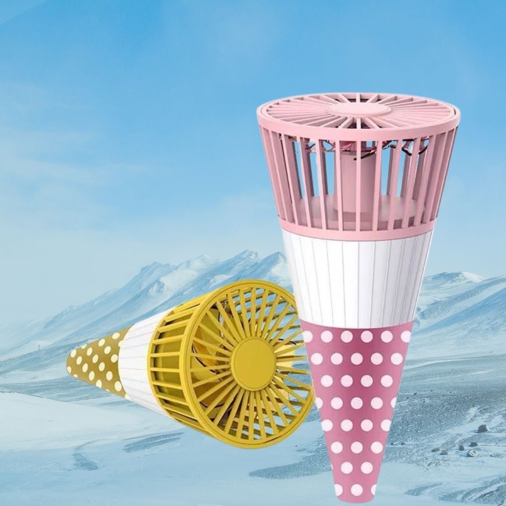 Portable Mini Ice Cream Fan Gift Mini Electric Fan Ice Cream Hanging ...