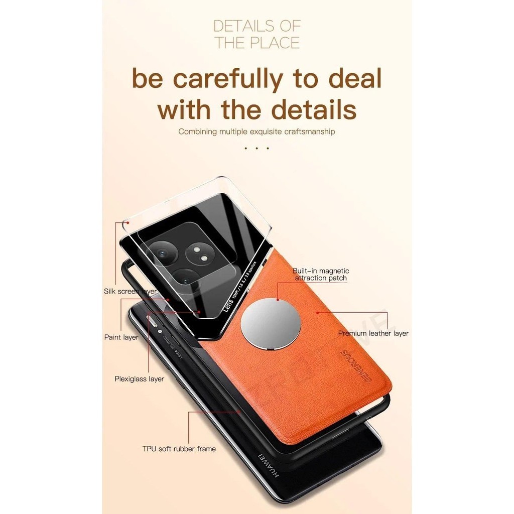 For Realme GT Neo6 Case Zroteve PU Leather Car Magnetic Hard PC Cover ...