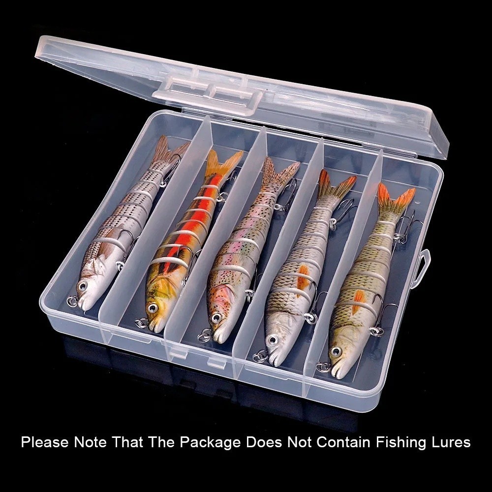 5 Compartment Fishing Lure Box Hook Bait Storage Case Box Plastic ...