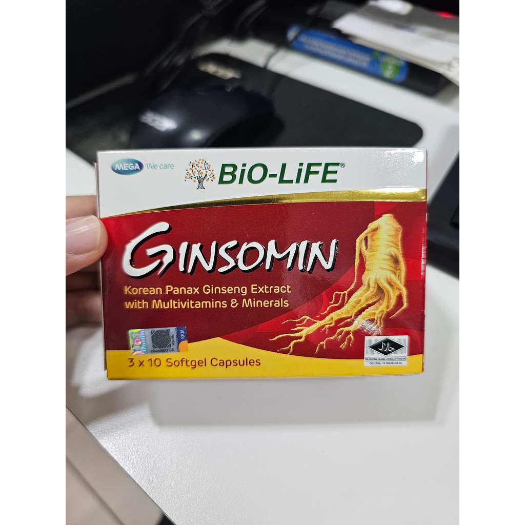BIOLIFE GINSOMIN (KOREAN PANAX GINSENG + MULTIVITAMIN 30'S) | Shopee ...