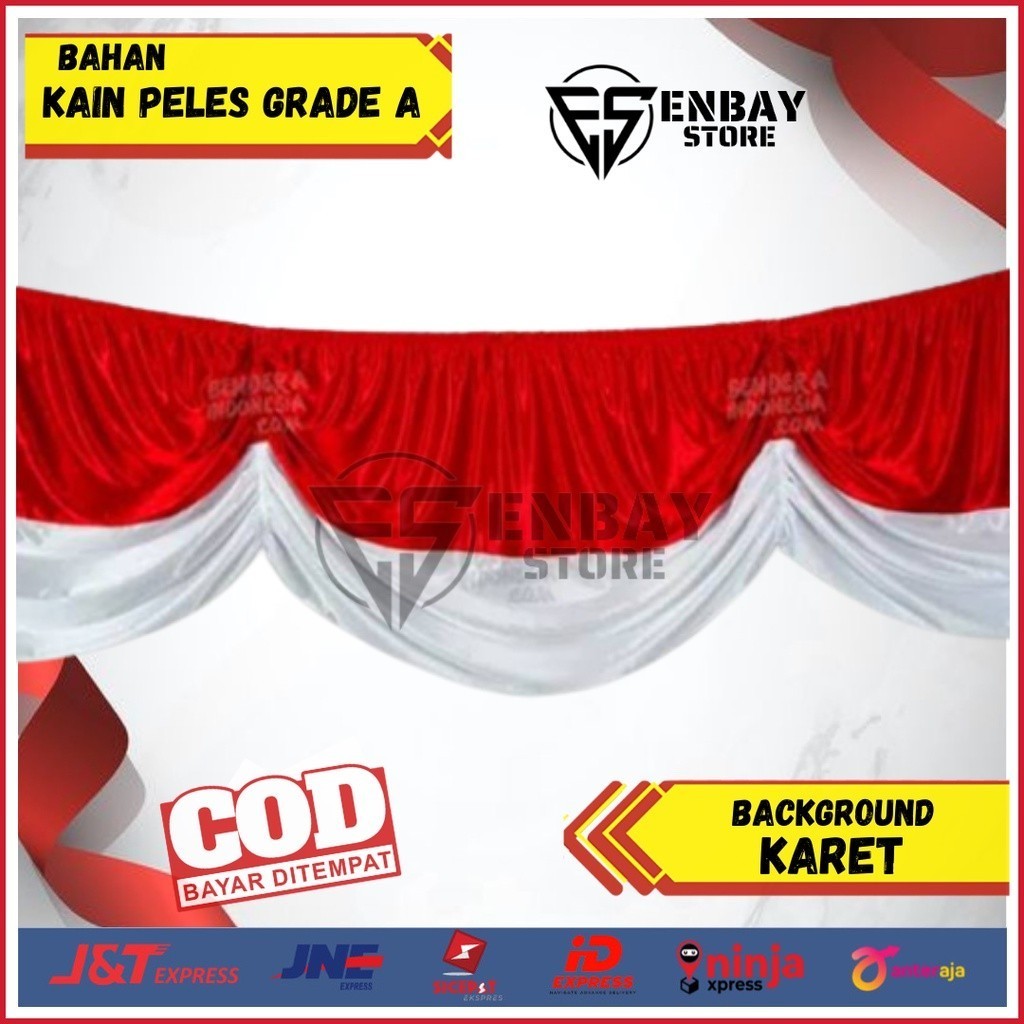 MERAH PUTIH 10 Waves Rubber Red and White BACKGROUND Flag | Shopee Malaysia