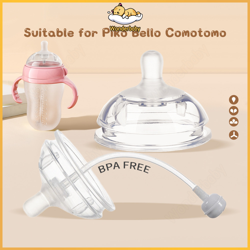 Wonderbaby PIKO BELLO Baby 7cm Wide Neck Nipple with Straw Comotomo ...