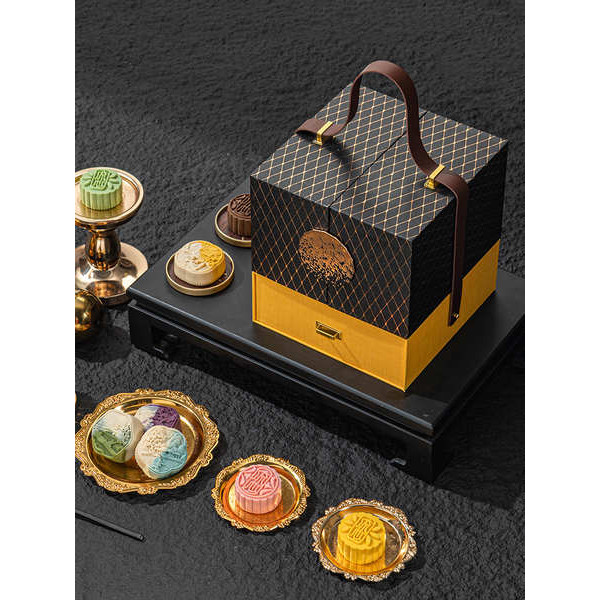 月餅包裝袋 mooncake packaging box 月饼礼盒 De Rongheng Mid-Autumn Festival Pink ...