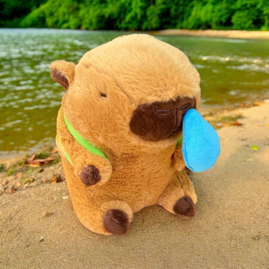 Cute Kawaii Capybara Doll with Turtle Backpack Kapibara 9 inch | Shopee ...