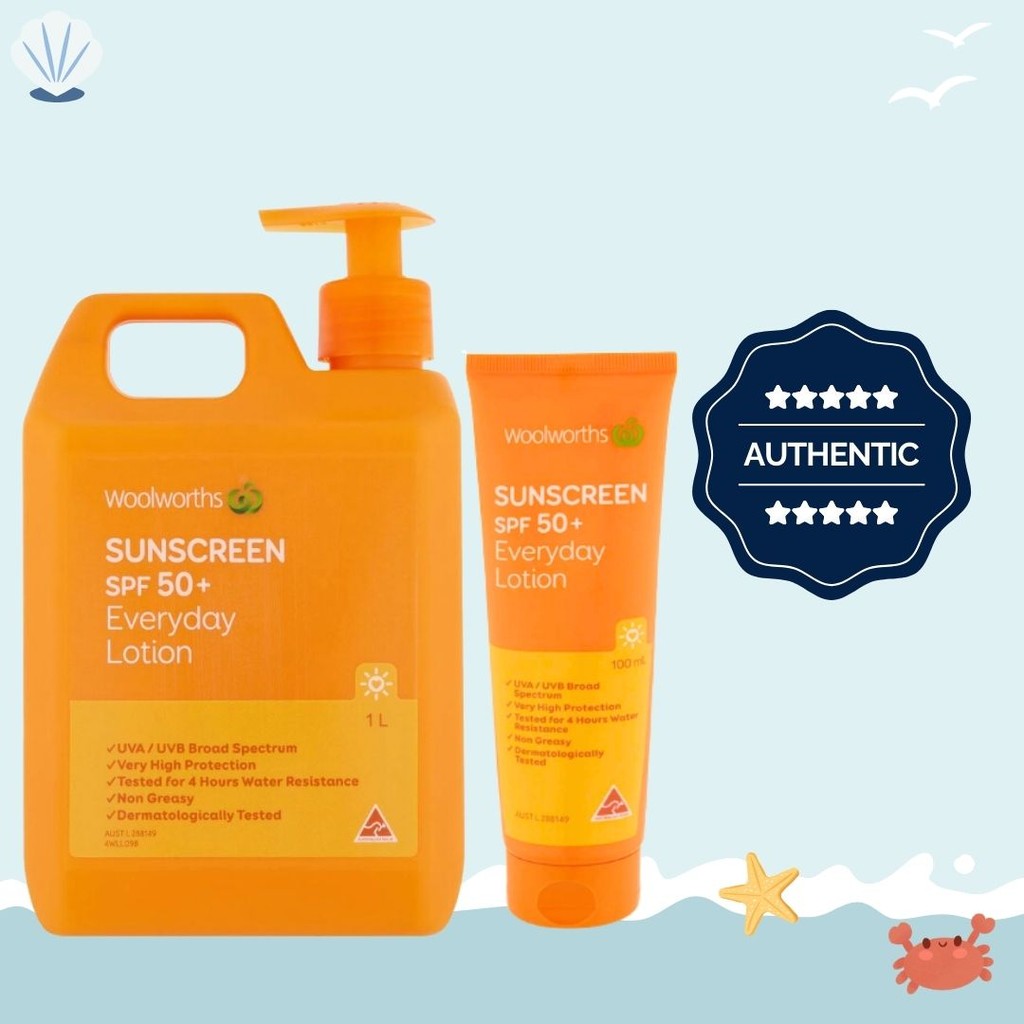 Woolworths Everyday Sunscreen Lotion SPF 50+ 100ml 1L | Shopee Malaysia