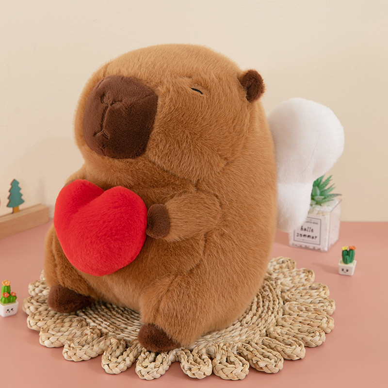 Winged Capybara Mouse Capybara Angel Wing Holding Heart Cute High ...
