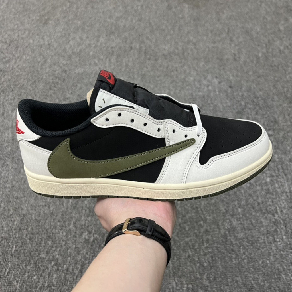 New DesignTravis Scoff x Air Jordan 1 AJ1 Low “Medium Olive” Creamy ...