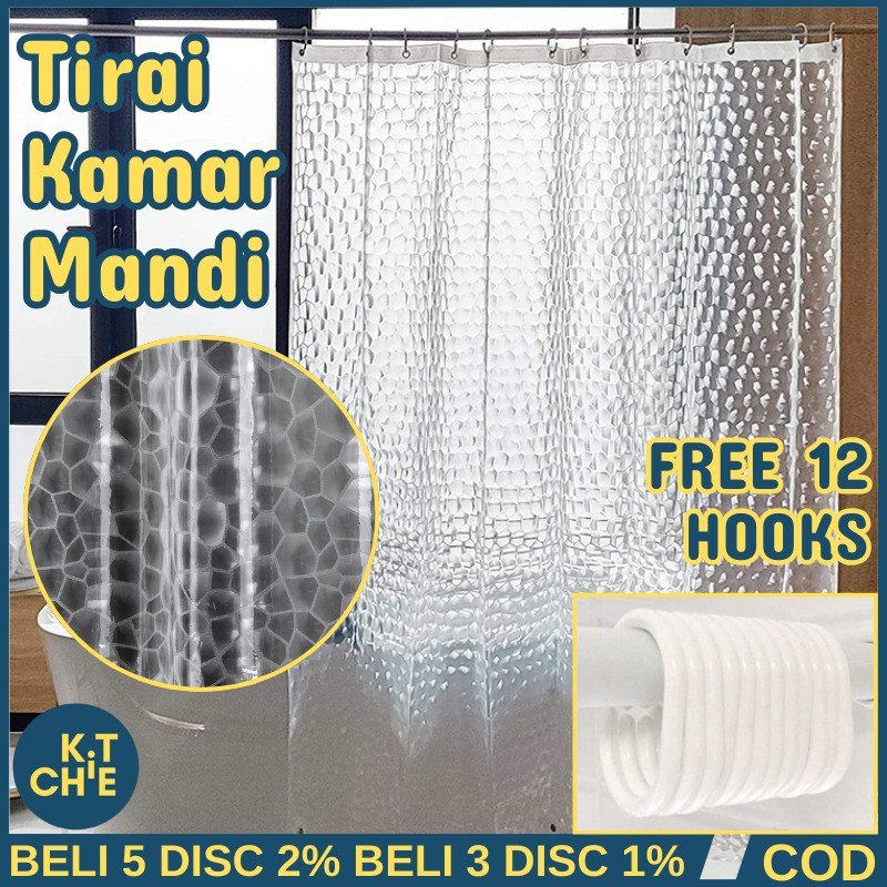 Kc 3D Bathroom Curtains Bathroom Curtains and Poles Thick Waterproof Bathroom Curtains Not See ...