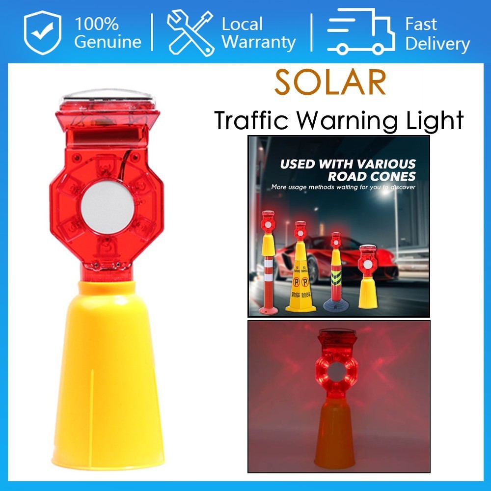 Solar Flashing Light Blinker Red Traffic Caution Light Warning Light ...