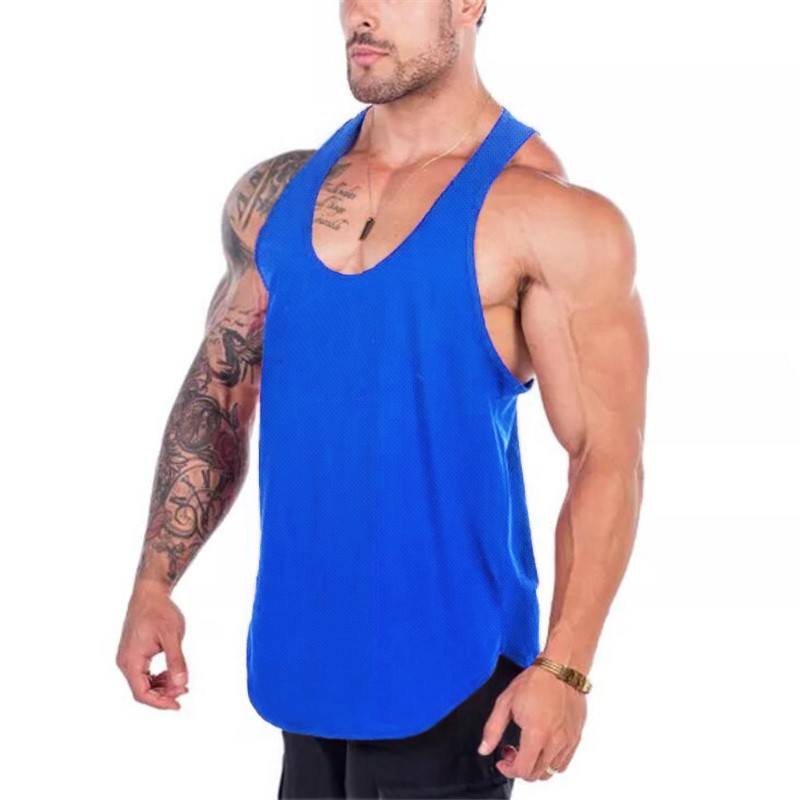 (JJ)Mens Clothing Bodybuilding Sleeveless Shirt New Mesh Gym Tank Top ...