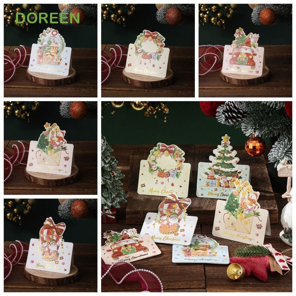 DOREEN 10pcs Happy New Year Cards, Blessing Thank You Merry Christmas ...