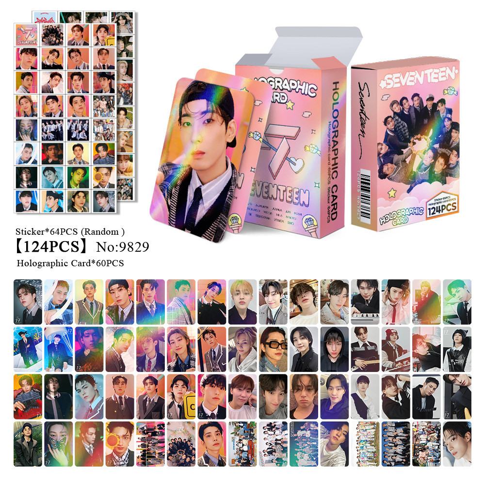 Seventeen Photocard 92pcs Holographic Card Lomo Card Photo Album ...