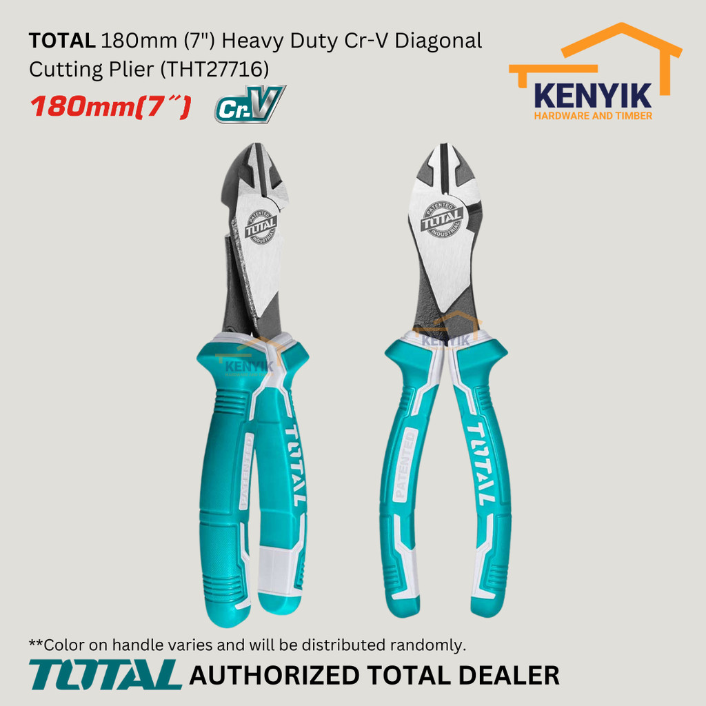 TOTAL 180mm (7") Heavy Duty Cr-V Diagonal Cutting Plier (THT27716 ...