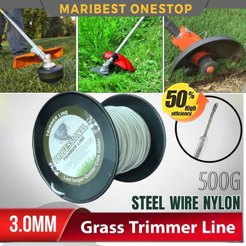 3mm Steel Weeding Wire Nylon Grass Trimmer Line Rope Brush Cutter Wire ...
