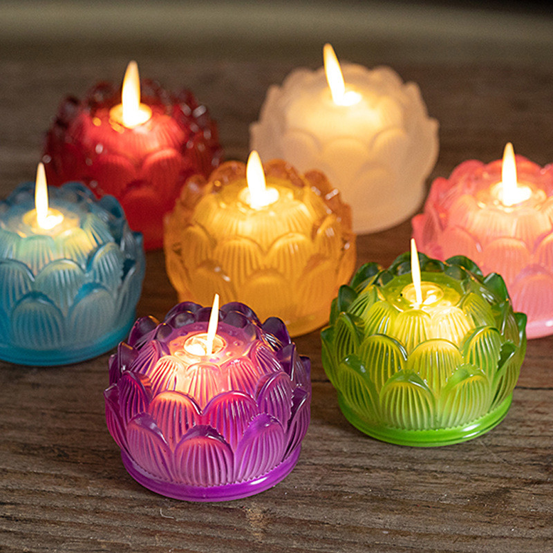 2025 New Deepavali LED Rechargeable Electronic Candles Diwali Lotus ...