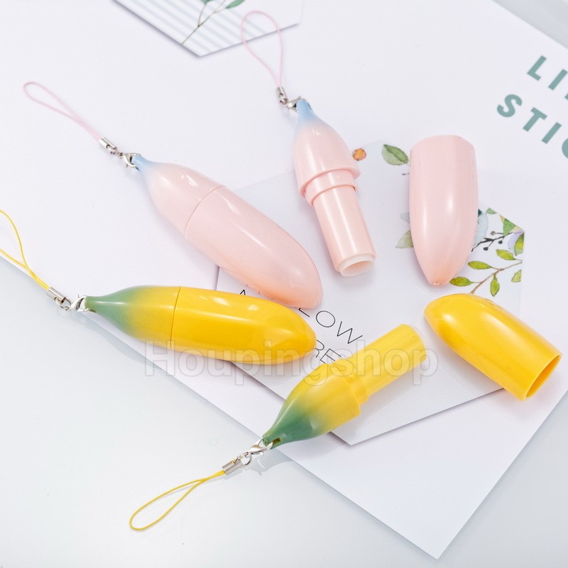 Creative Cute Banana Shape Lipstick Lip Balm Tube Empty Plastic Lips ...