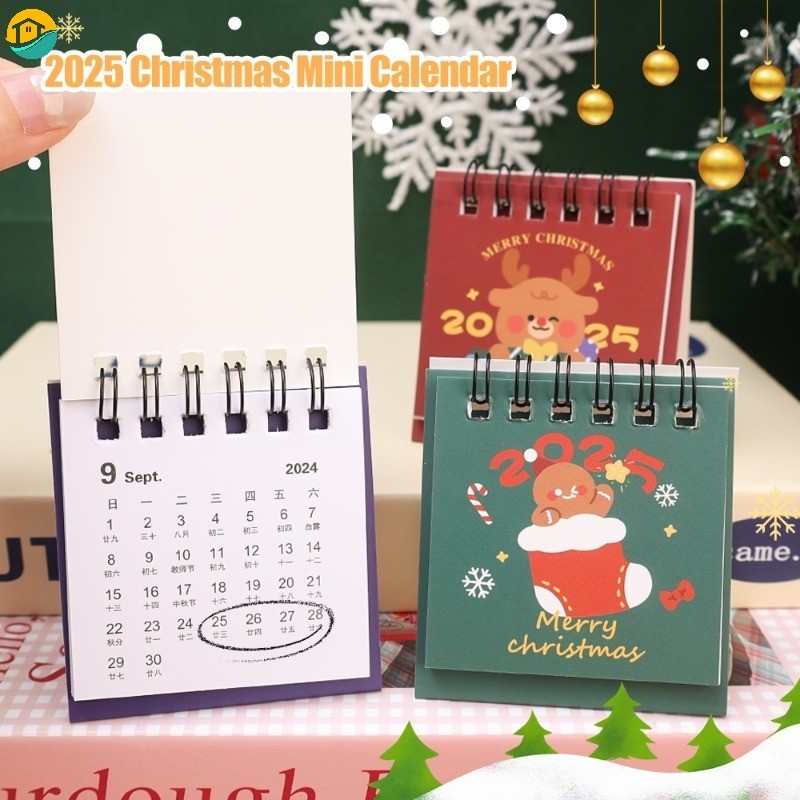 Creative 2025 Mini Cartoon Christmas Calendars Portable Coil Small Desk ...