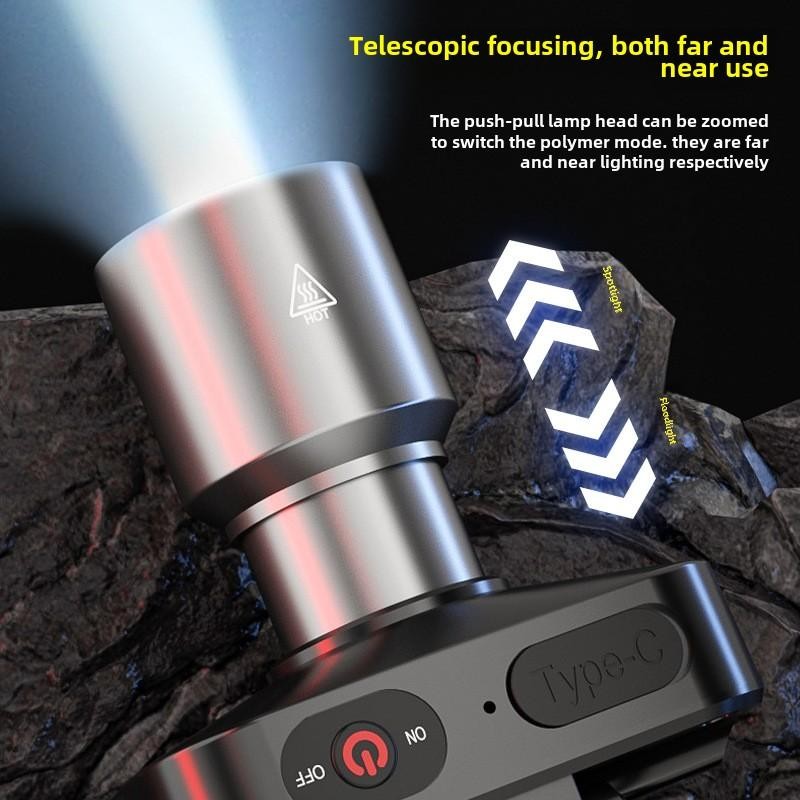 White Laser 3 Lighting Modes Zoomable Headlamp IPX4 Waterproof Head ...