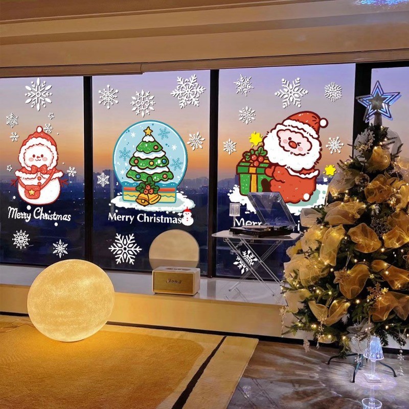 2025 Christmas Stickers Christmas Tree Snowflake Santa Claus Pattern ...