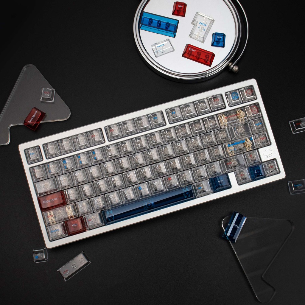 Transparent Galaxy Keycaps Iced Cherry profile RGB PC keycaps set for ...