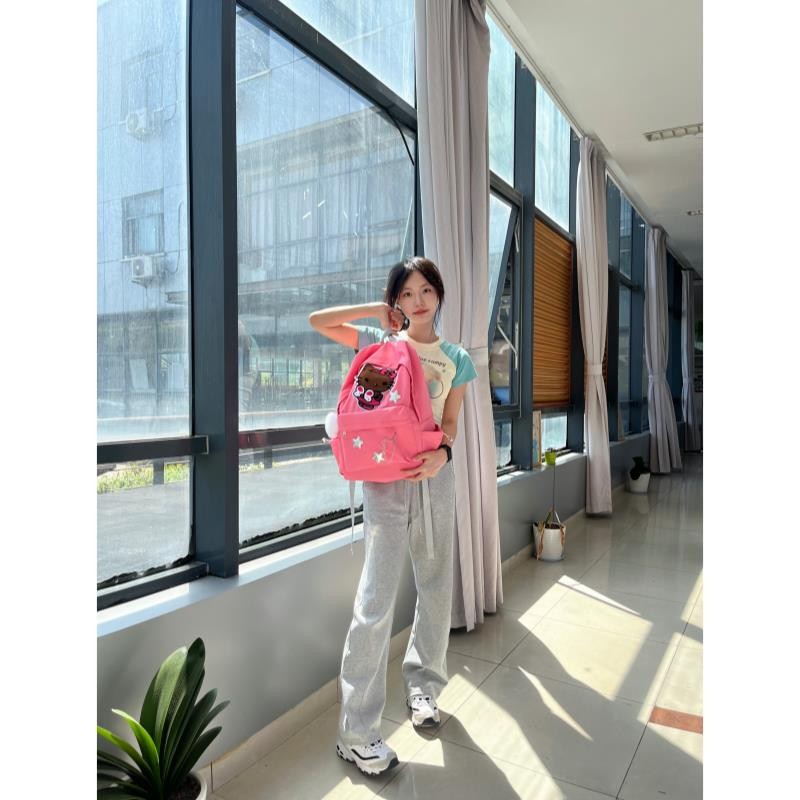 Hot Sale Hot Girl Rose Red Star Backpack Y2K Student Class Mori Series ...