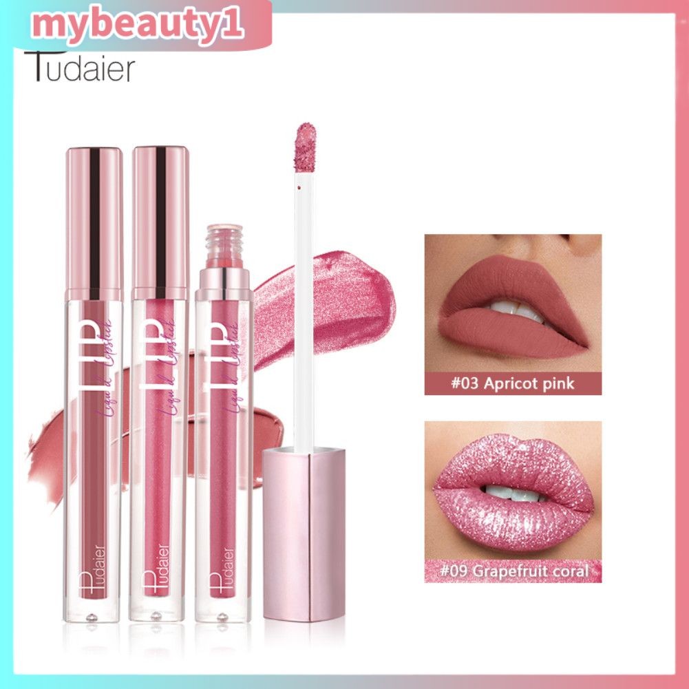 [Ready Stock] Matte Glitter Lip Gloss Creamy Mist Texture Cosmetics 12 ...