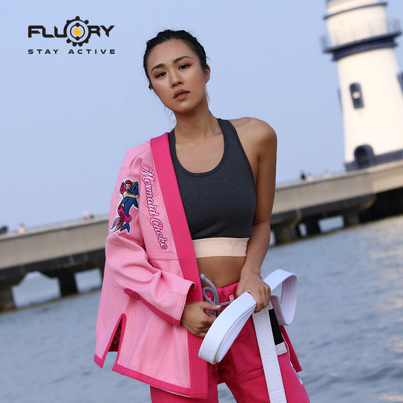 Fluory Fire Base Brazil Judo Suit Female Mermaid Embroidery BJJ GI Judo ...
