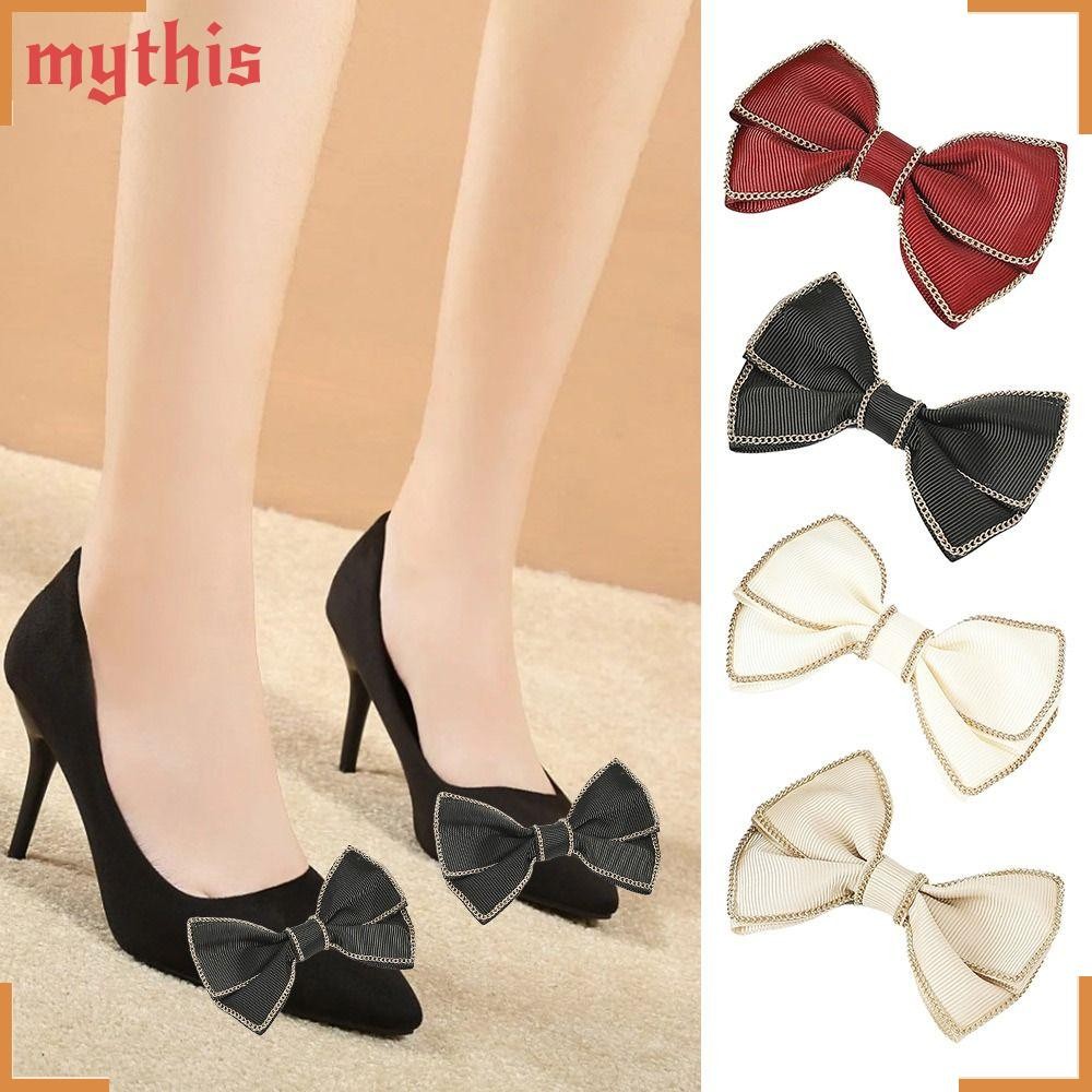 [MYTHIS] 2Pcs Bow Knot DIY Shoe Clips, Fashionable Detachable Buckles ...