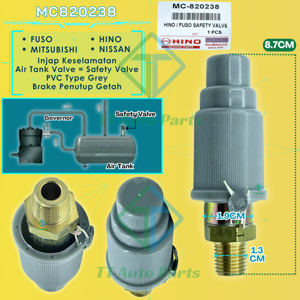 Safety Valve | Injap Keselamatan Mitsubishi Fuso Nisaan Hino PVC Type ...