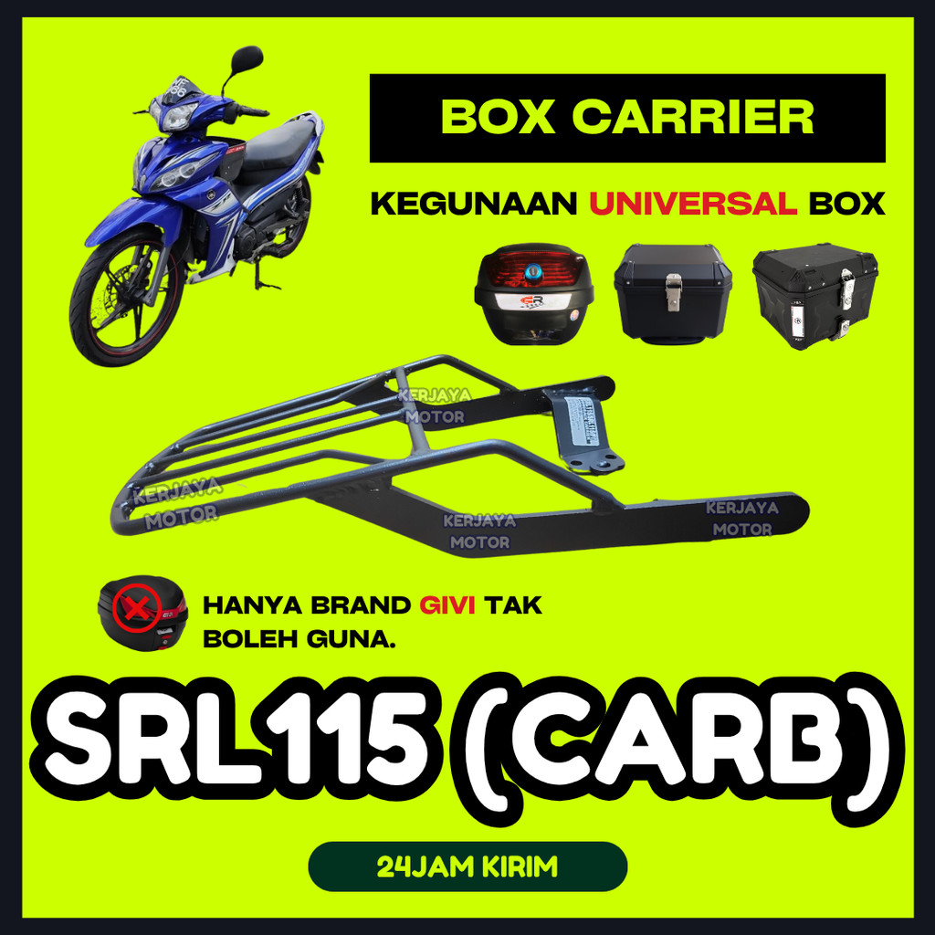 YAMAHA SRL115 OLD REAR BOX MONORACK BOX CARRIER KAKI TABAK HEAVY DUTY ...