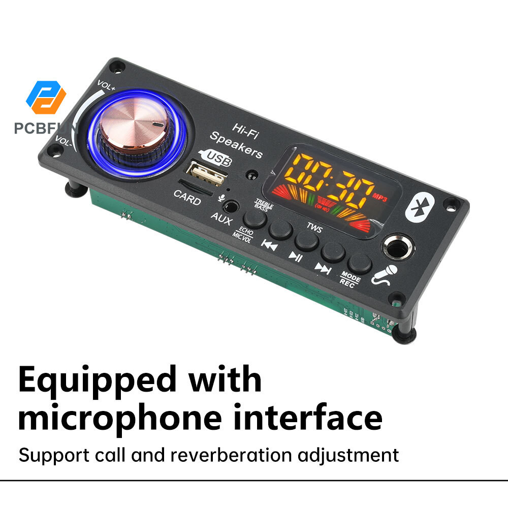 Pcbfun DC 12V MP3 BT Decoding Board Car Audio Mp3 Decoder Bt 5.3 ...