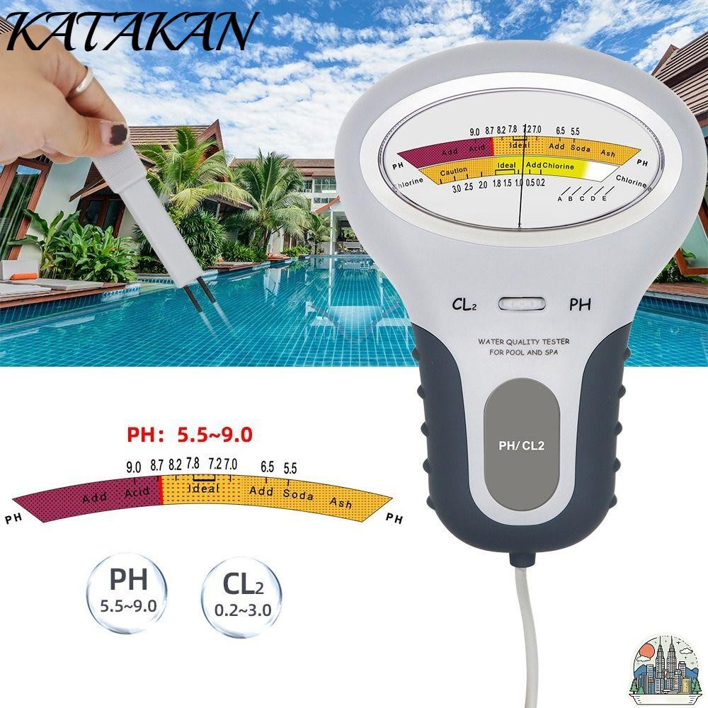 KATAKAN PH Chlorine Meter, with Probe Professional PH Tester, Portable ...