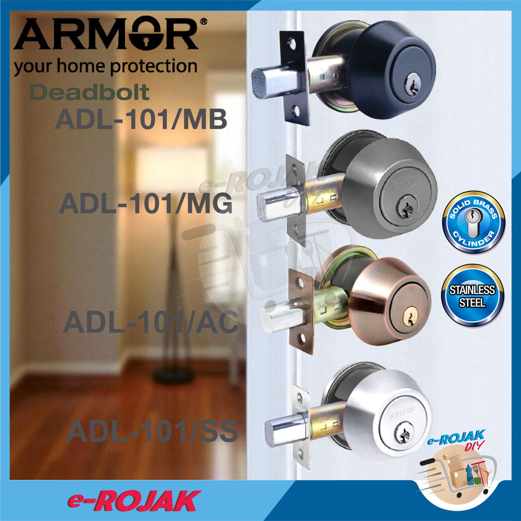 Armor ADL-101 Thumbturn Key Deadbolt Lock Door Lock Set Key Lock Kunci ...