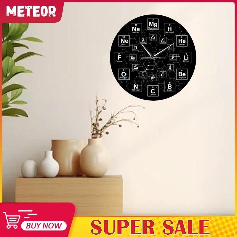 [meteorMY] Periodic Table of The Elements Wall Clock Mute for Living ...