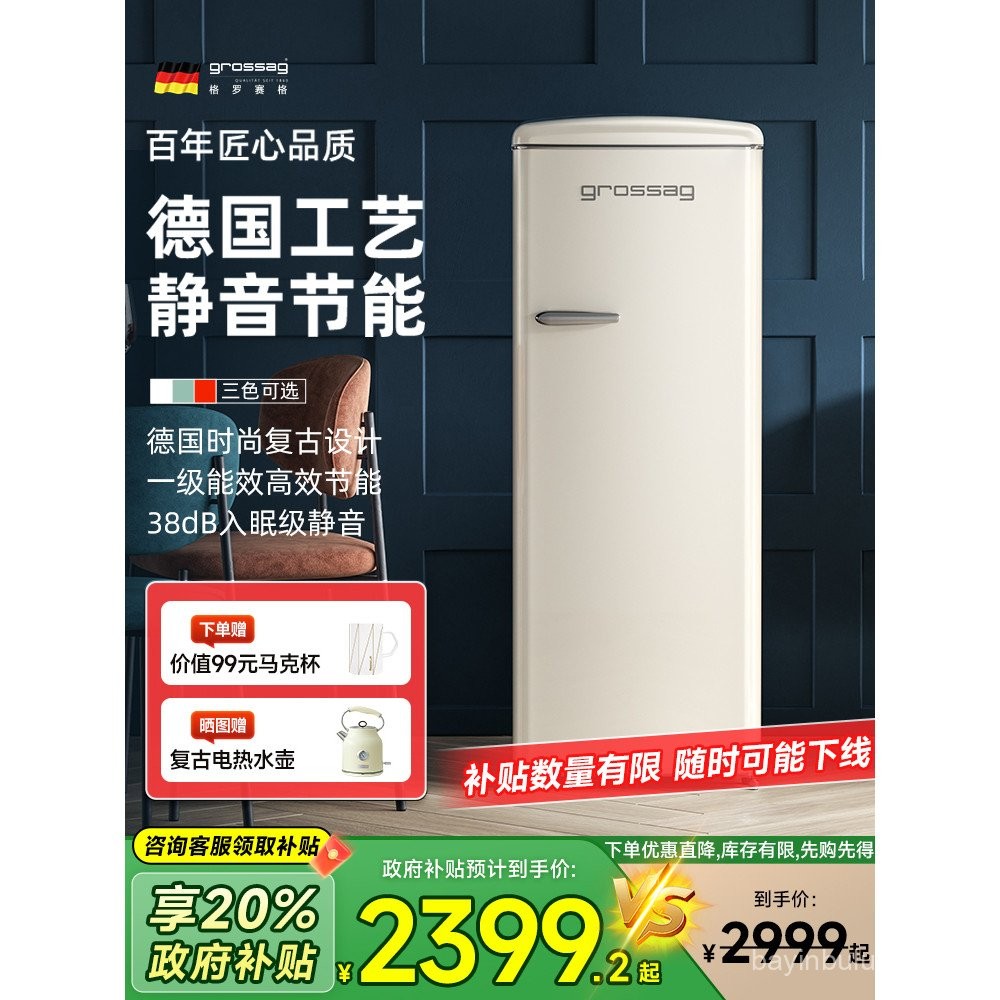 German grossag Retro Refrigerator Household Small French Single Door ...
