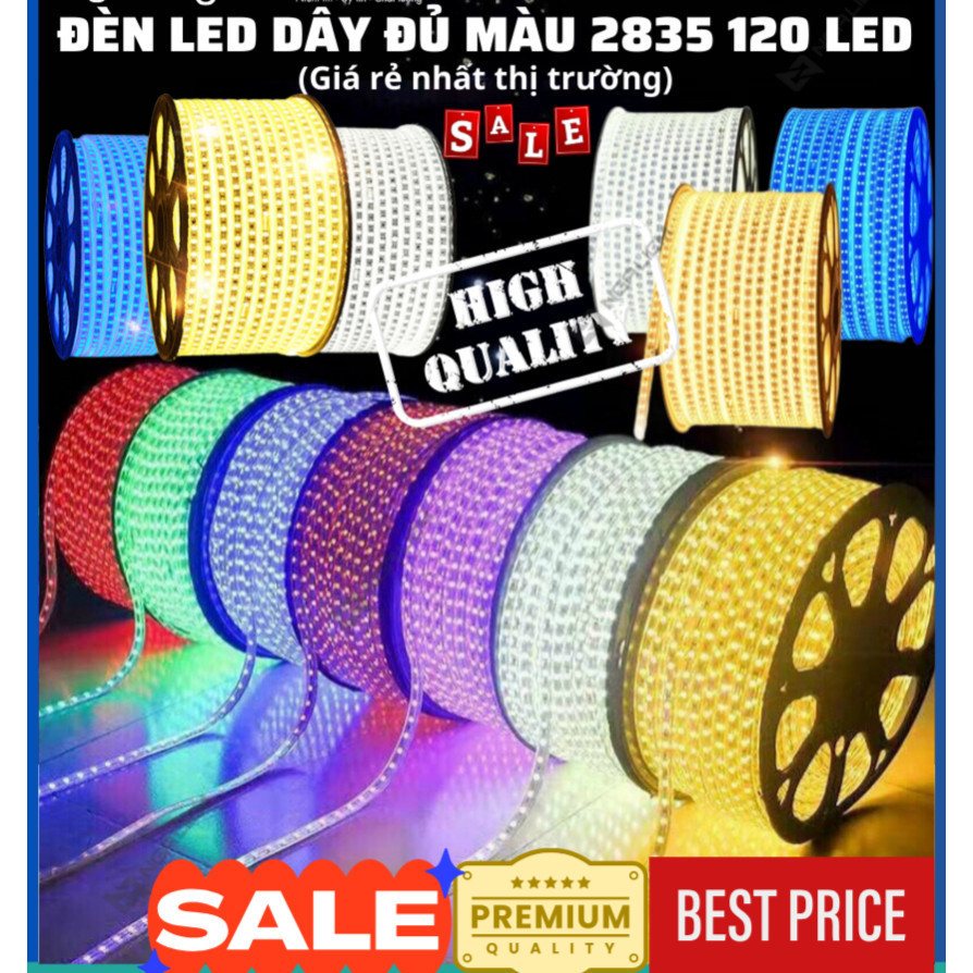 Watertight 2835 LED Strip 120 LEDs/meter, full color, 2835 Power Cord ...