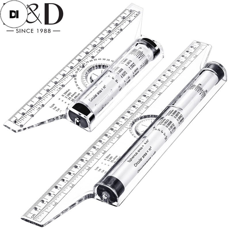 DI 15/30CM Multi Function Drawing Tool Roll Draw Ruler Portable ...