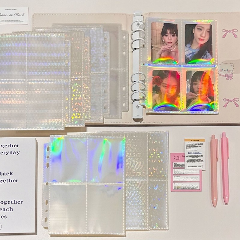 10pcs/pack A5 Inner Page Idol Cards Collect Book Laser Star Photo Album ...