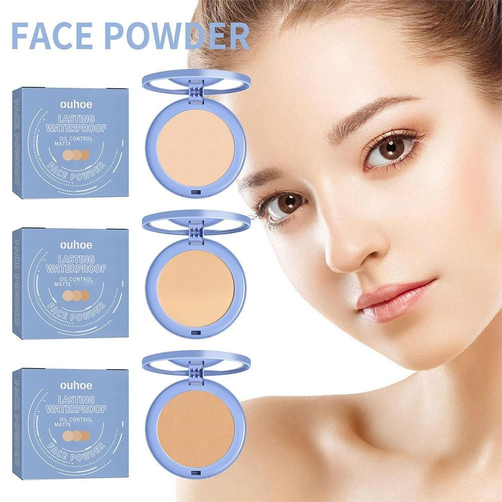 OUHOE PRESSED POWDER Oil-control Compact Powder Foundation Waterproof ...