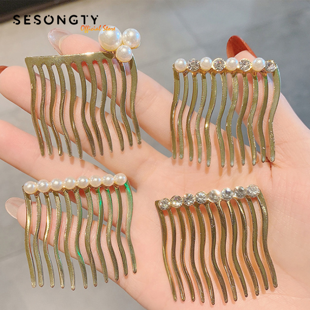 SESONGTY Traceless Inverted Hair Comb Pearl Hair Comb [H] | Shopee Malaysia