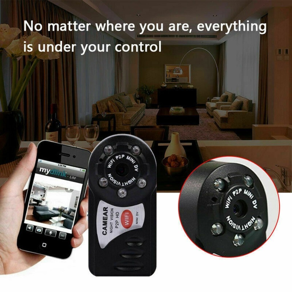1080P Mini Q7 Wifi Surveillance Spy Hidden Camera Wireless Night Vision ...