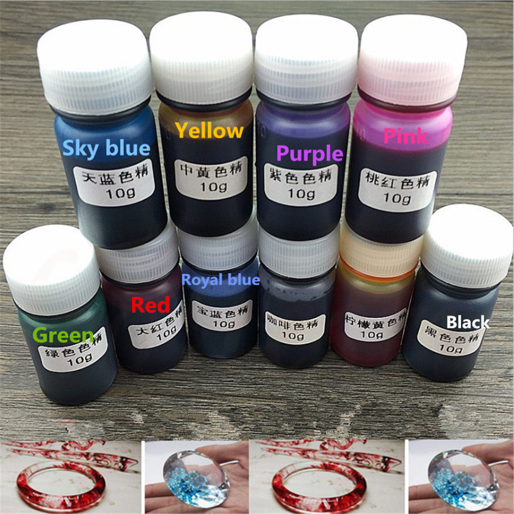 New 10 Colors 10g Epoxy UV Resin Coloring Dye Colorant Resin Pigment ...