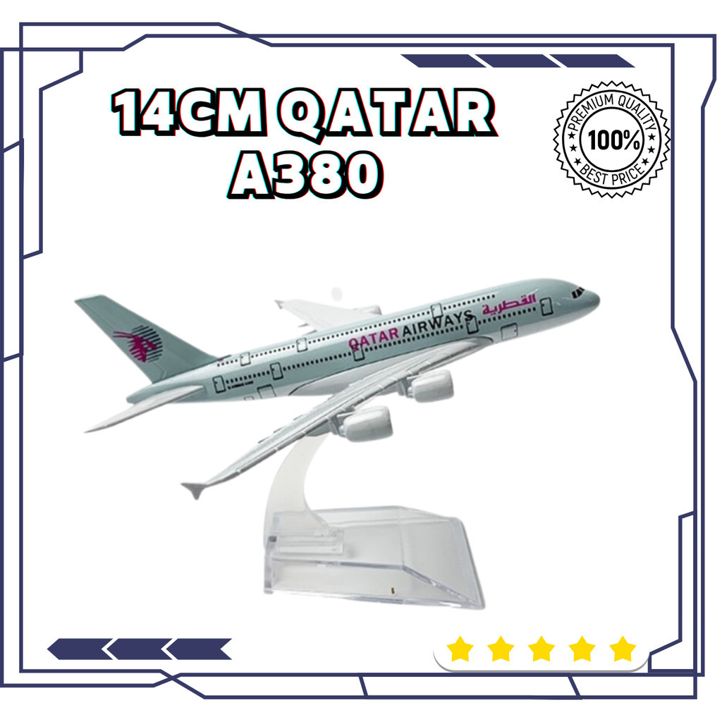 14CM QATAR AIRWAYS AIRBUS A380 SCALE 1:400 METAL AIRCRAFT REPLICA ...