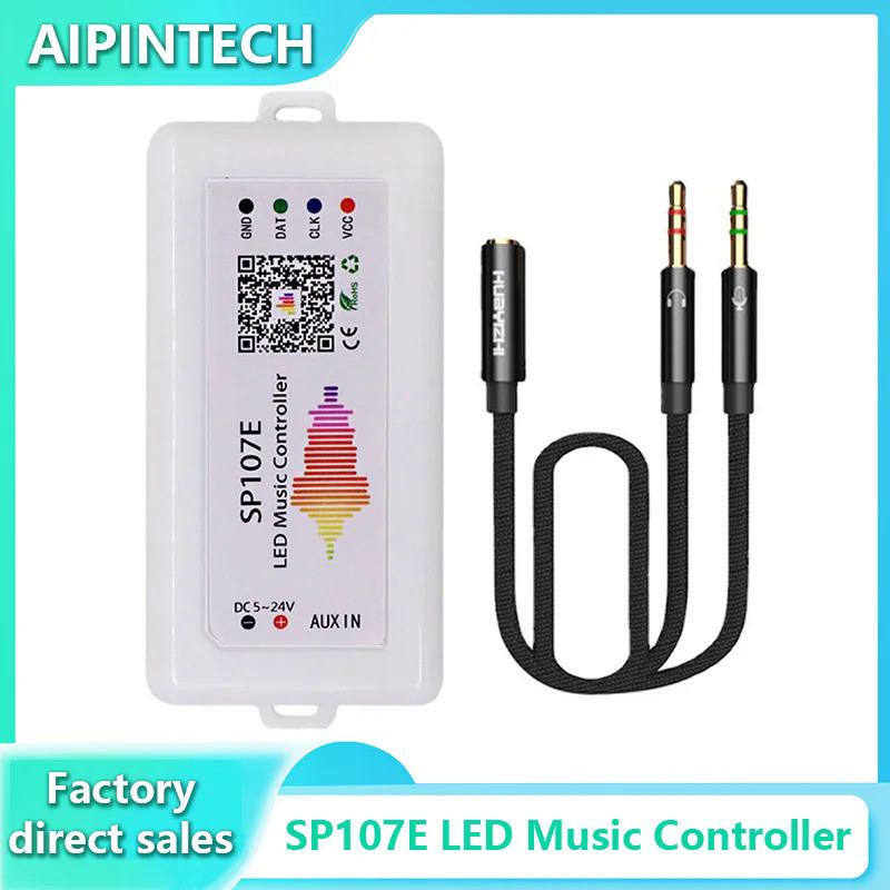 Sp107e led music controller DC5V-24V WiFi Bluetooth-sesuai untuk ws2812b WS2811 LED light strip ...