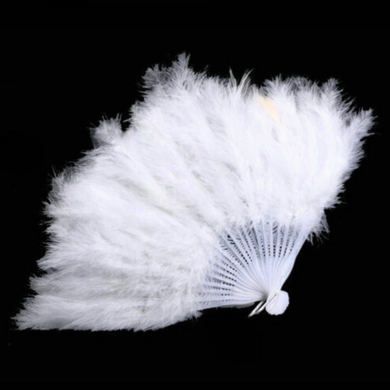 Vintage Feather Folding Fan Flapper Dance Handheld Feather Fan For Home ...