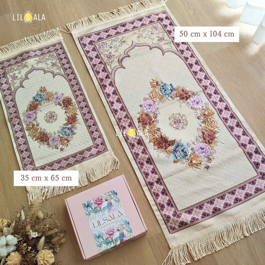 Maliqa Couple Prayer Mat Set, Premium Flower Embroidery, Wedding ...