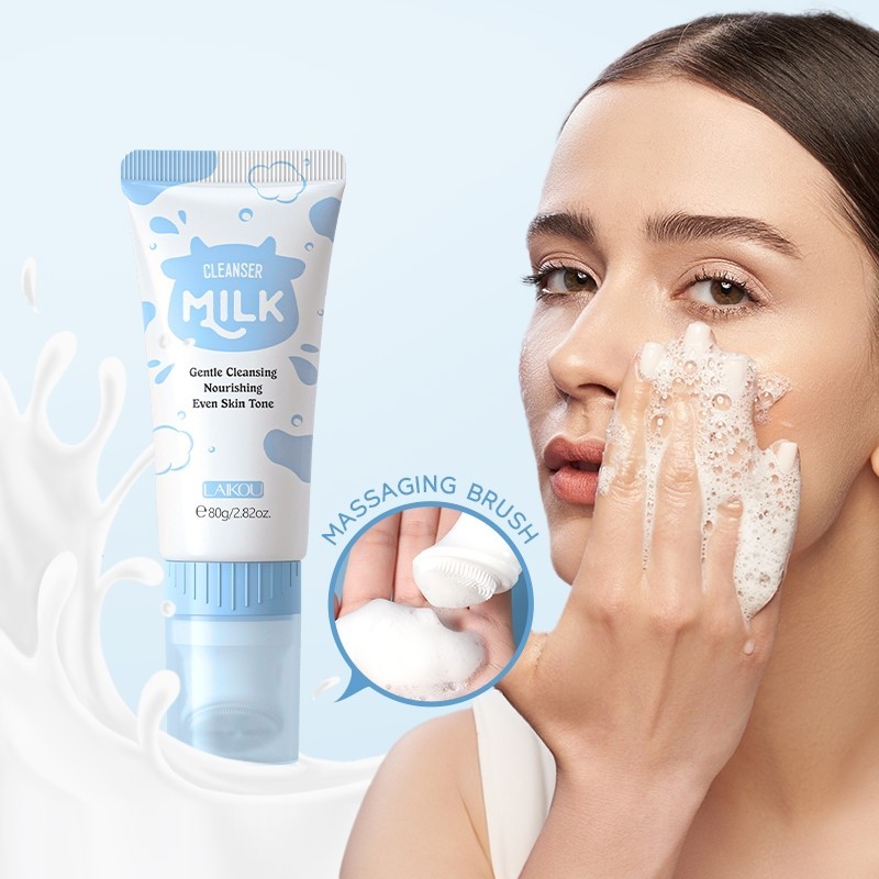 LAIKOU Milk Cleanser Amino Acids Gentle Cleansing Nourishing Brighten Smooth Skin With Massaging ...