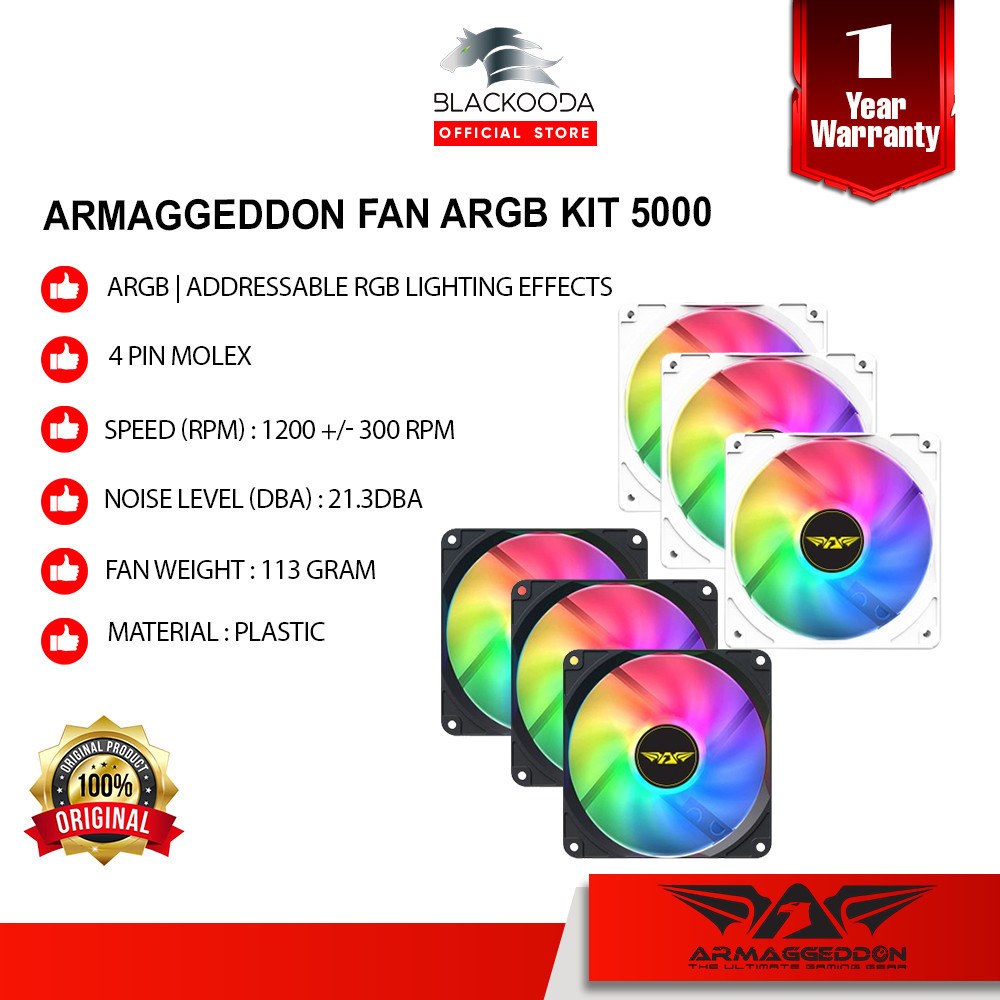 Armaggeddon Fan ARGB Kit 5000/ARGB S1 (Black) 4pcs | Shopee Malaysia