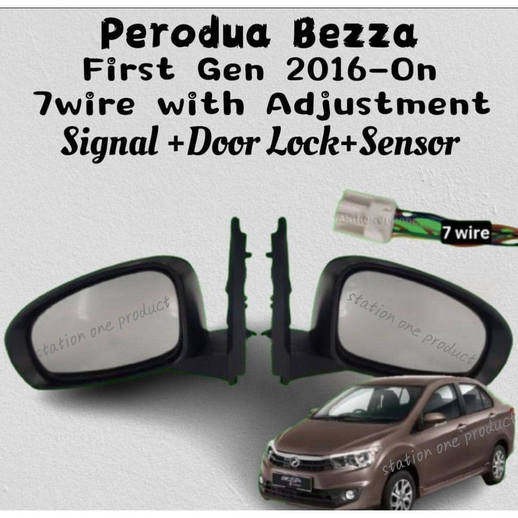 Perodua Bezza First Gen (2016-On) Door Side Mirror (7 Wire) with ...