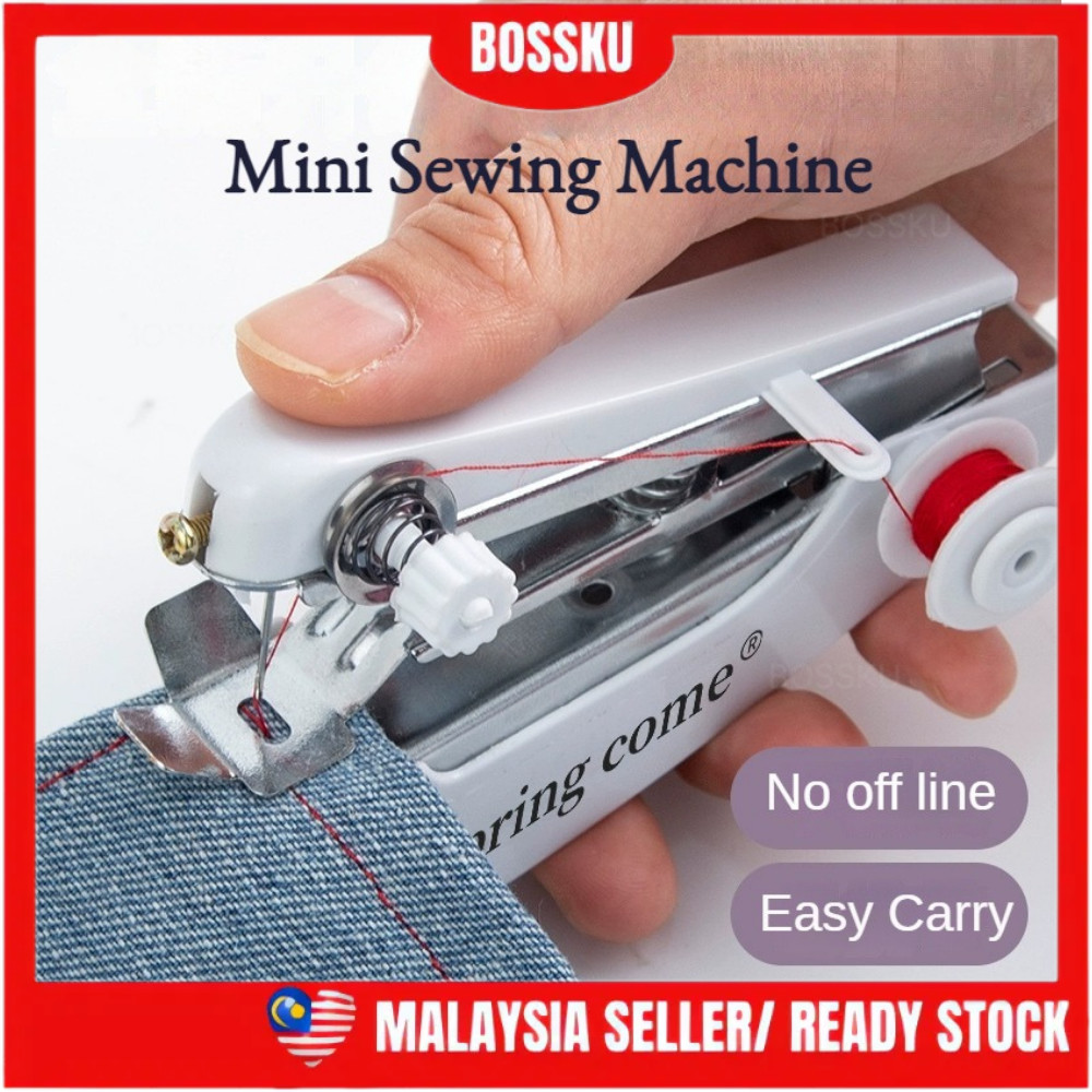 Bossku Mini Sewing Machine Stapler Sewing Machine Hand Held Sewing Cloth Mesin Jahit Tangan ...